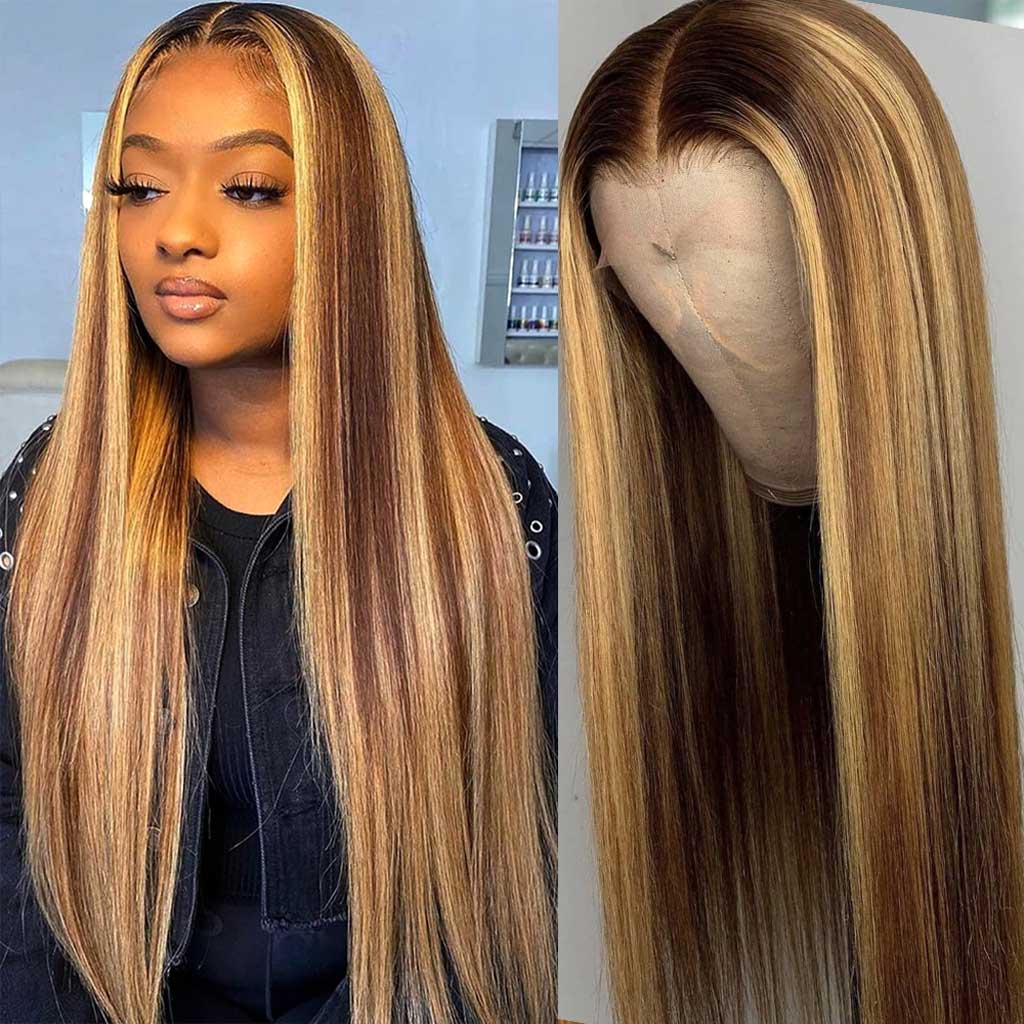 Brazilian Highlight Straight Lace Frontal Wig Piano Color Lace Wigs – ULit